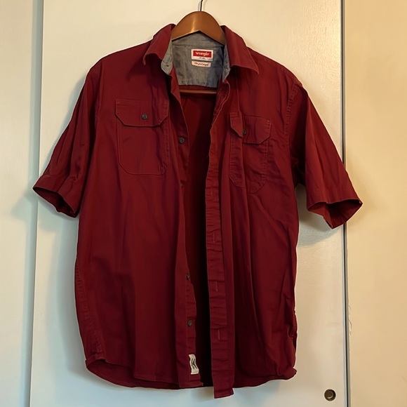 Wrangler | Shirts | Red Wrangler Work Shirt M | Poshmark